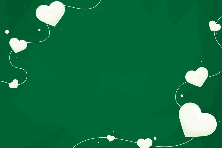 Heart corner border grid green background Vector Image