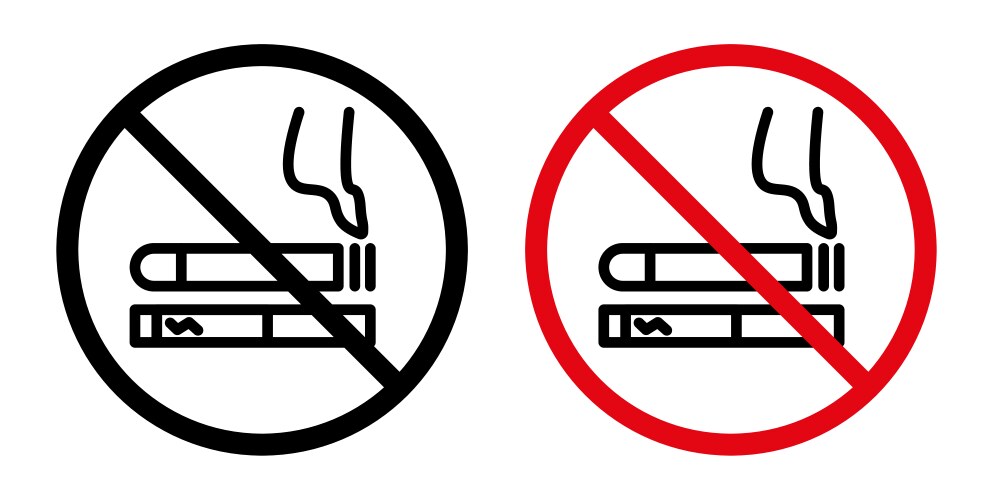 No smoking including electronic cigarettes sign Vector Image
