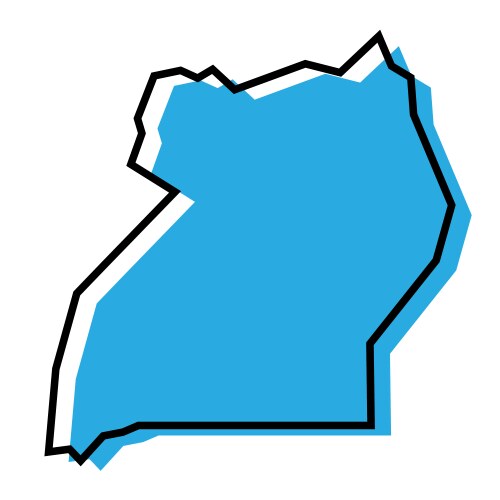Uganda simplified map Royalty Free Vector Image