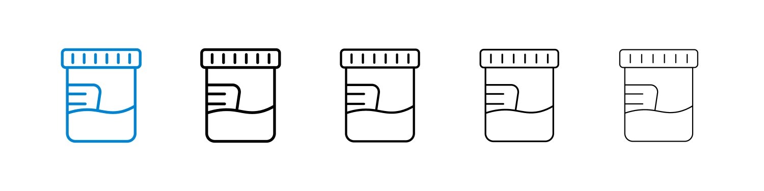 Urine test icon set on white background Royalty Free Vector