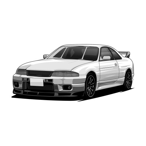 Low rider car black and white Royalty Free Vector Image