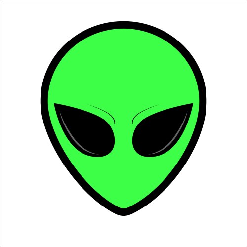 Alien head isolated white background design Vector Image
