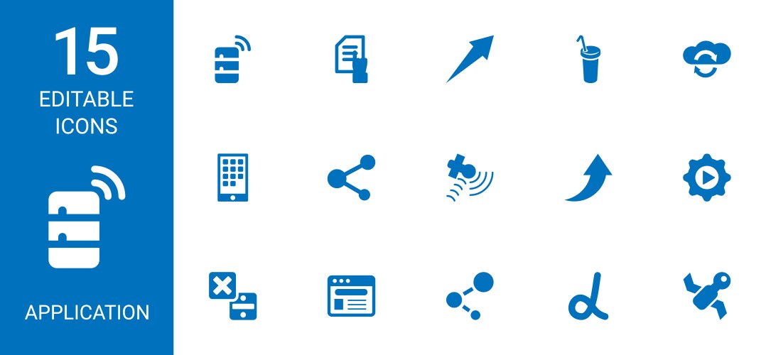 15 application icons Royalty Free Vector Image