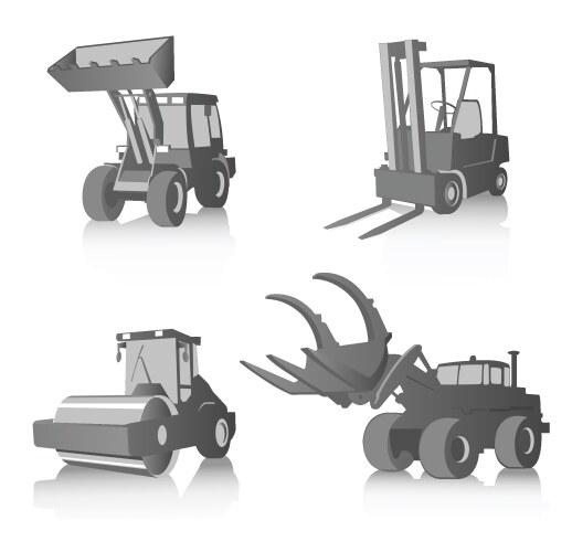 Digger and machines for building isolated cartoon Vector Image