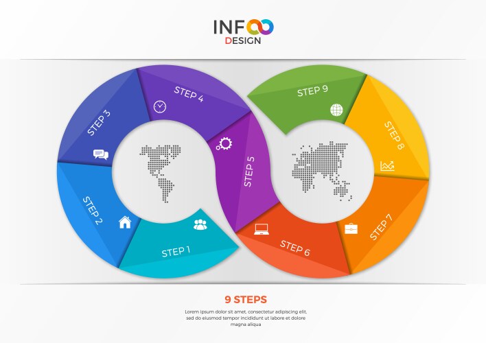 Infinity symbol infographic success concept Vector Image