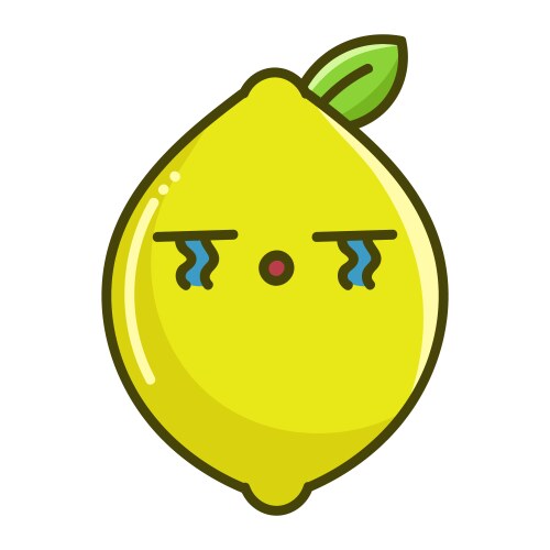 Cartoon scared lemon Royalty Free Vector Image