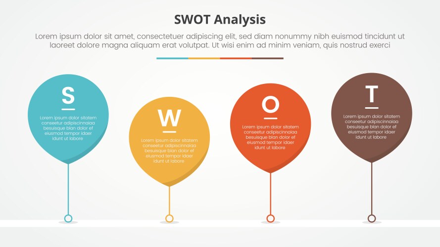 Swot business framework strategic template Vector Image