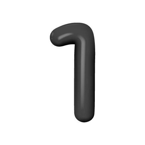 3d black number 7 realistic plastic Royalty Free Vector