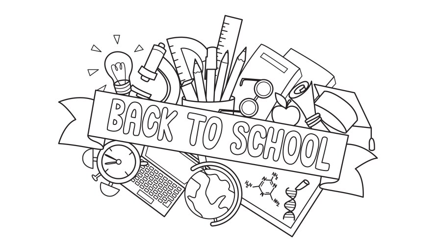 School Supplies Coloring Pages Vector Images (over 1,400)