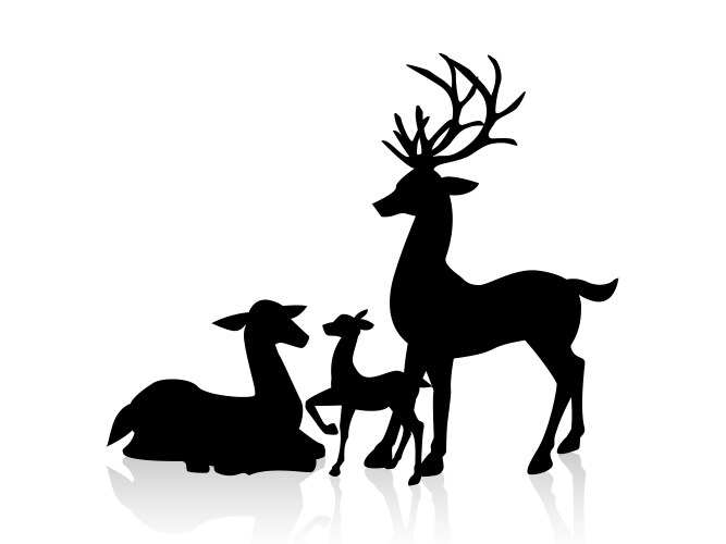 Christmas reindeer silhouette Royalty Free Vector Image