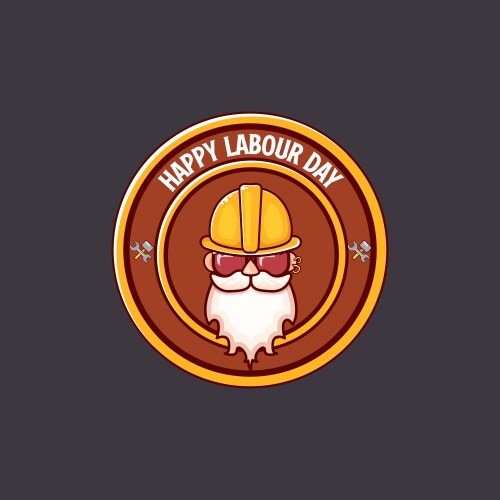 Happy labour day logo label or stamp Royalty Free Vector
