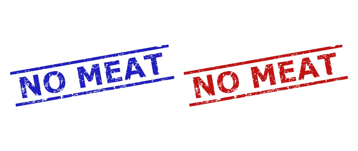 No meat watermark with grunged surface and double Vector Image