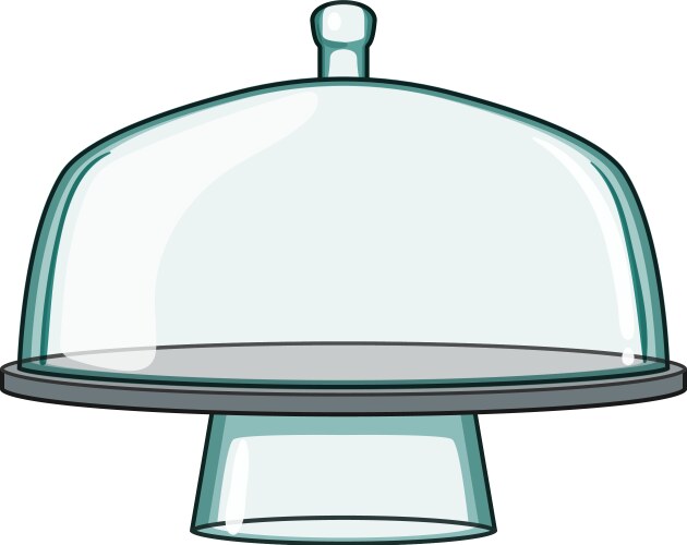 Plate cake dome cartoon Royalty Free Vector Image