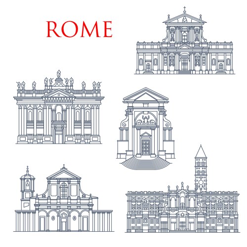 Rome famous architecture italy landmark buildings Vector Image