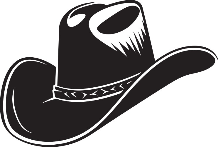 Rustic royalty cowboy hat icon in timeless black Vector Image
