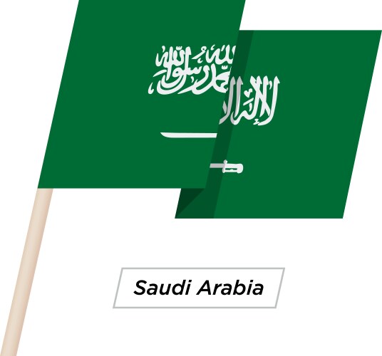 Rounded rectangle flag of saudi arabia Royalty Free Vector
