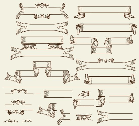 Vintage banner collection Royalty Free Vector Image