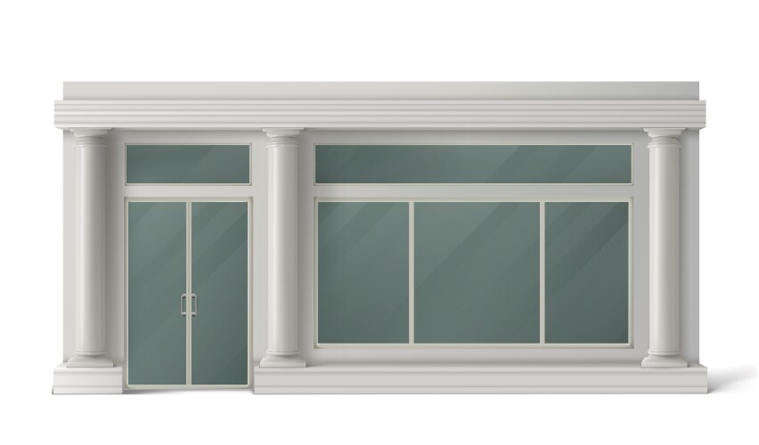 Store glass door entrance and window mockup Vector Image