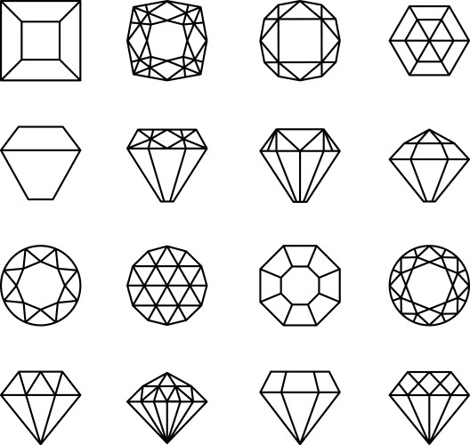 Brilliant shapes set Royalty Free Vector Image