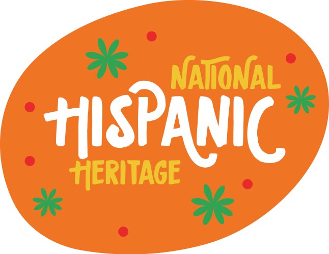 National hispanic heritage lettering in ethnic Vector Image