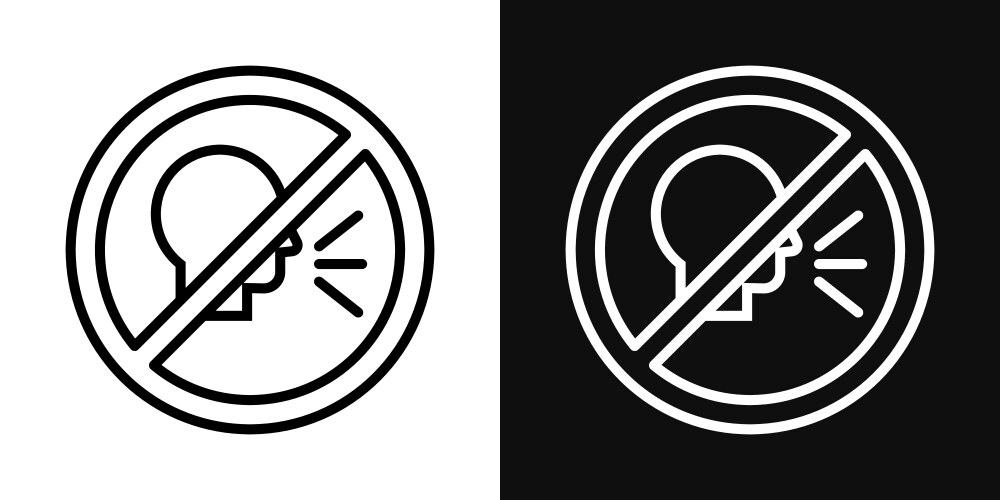No talking sign icon set silence and quiet symbol Vector Image