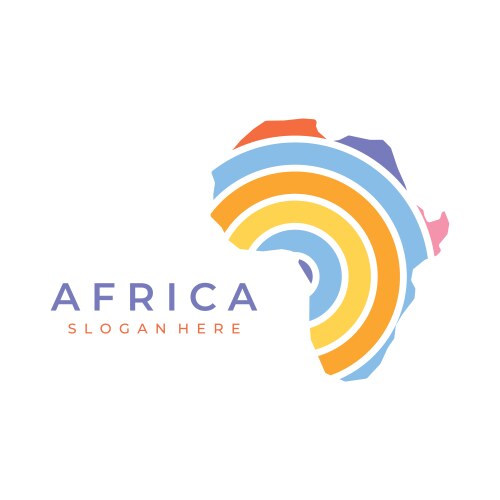 Abstract african continent map logo template Vector Image
