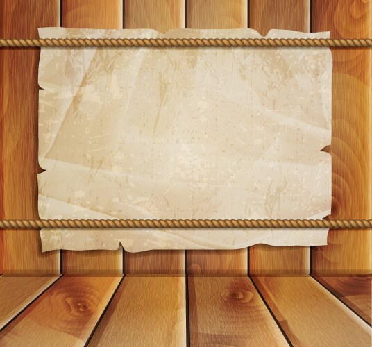 Frame of rope and wood background Royalty Free Vector Image