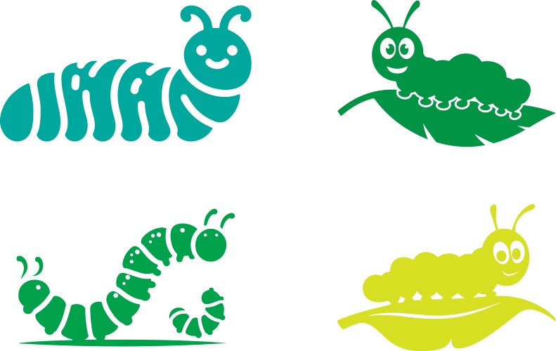 Caterpillar line art Royalty Free Vector Image