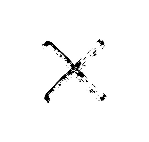 Checkbox check signs v x chalk and brush Vector Image