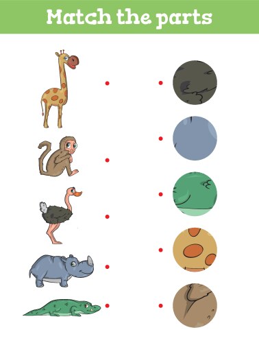 Match part educational game for children Vector Image