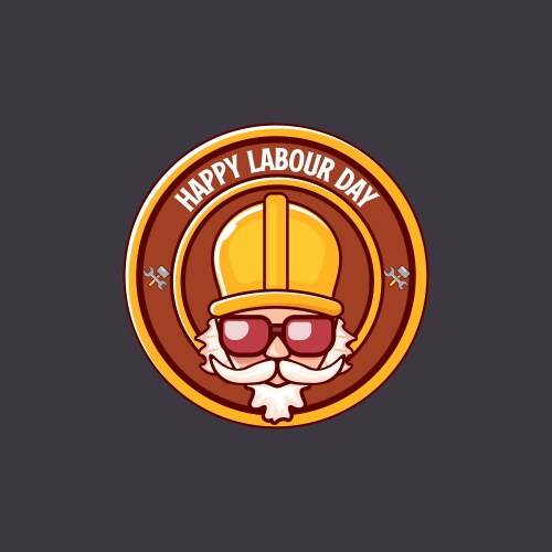 Happy labour day logo label or stamp Royalty Free Vector