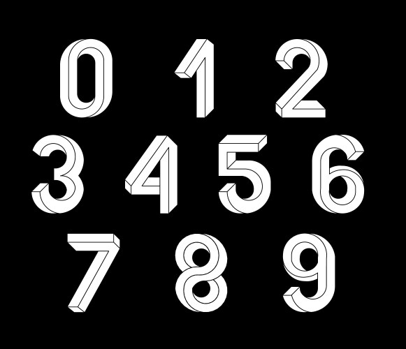 Impossible shape font Royalty Free Vector Image