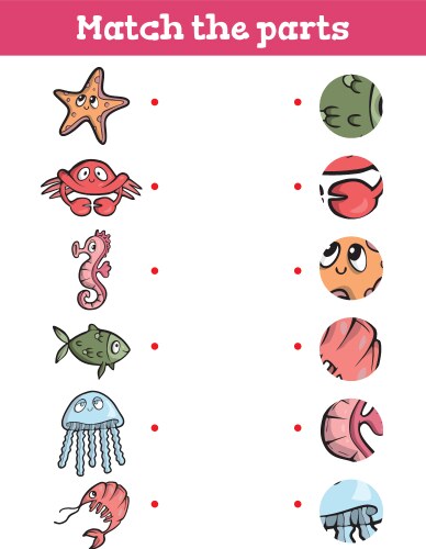 Match part educational game for children Vector Image