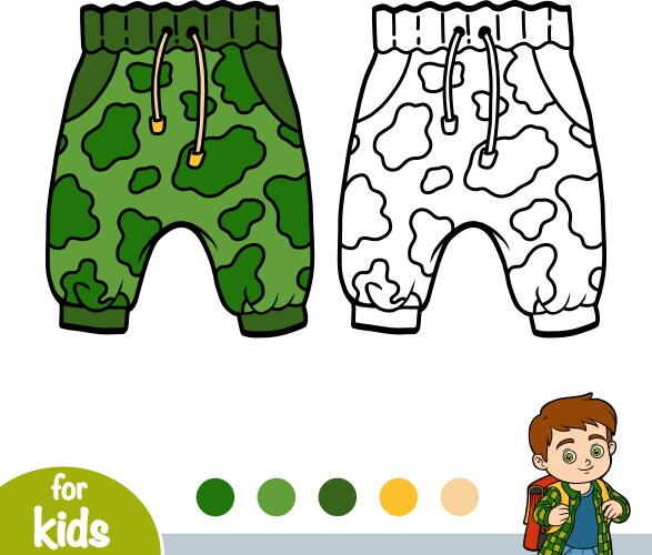 Coloring book trousers Royalty Free Vector Image
