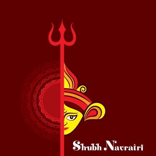 Creative poster design for shubh navratri Vector Image