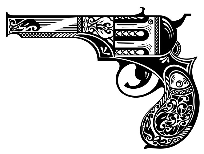 Pistol 1911 gun fire 45 caliber Royalty Free Vector Image
