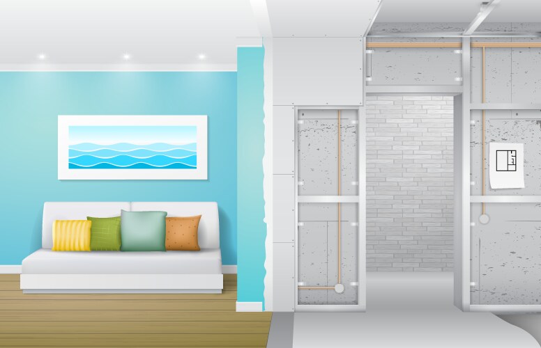 Classic realistic interior design Royalty Free Vector Image