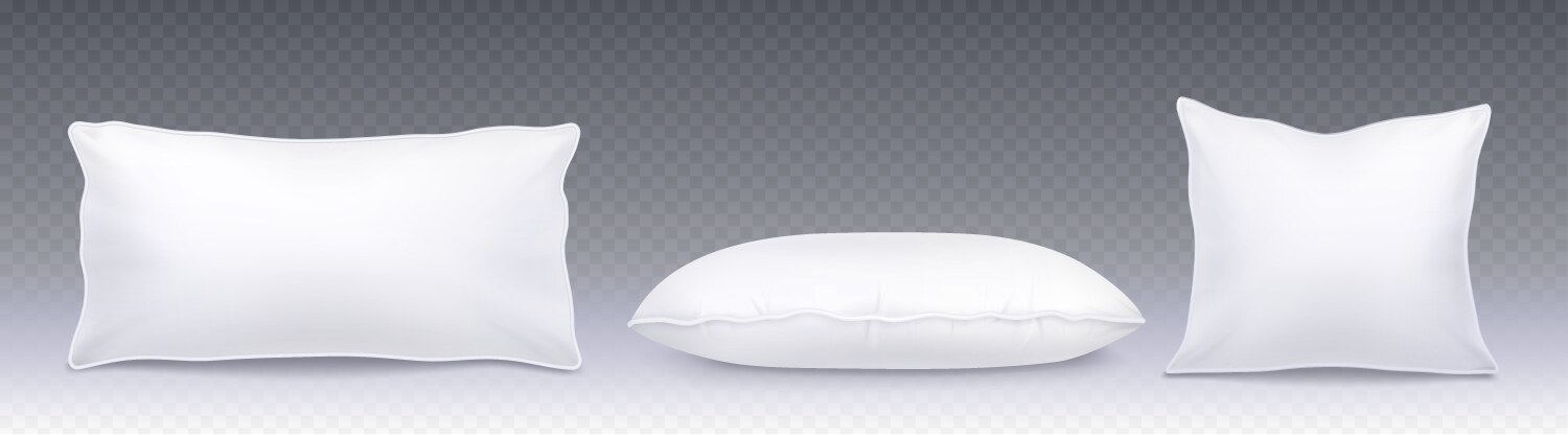White square pillow realistic top side view Vector Image
