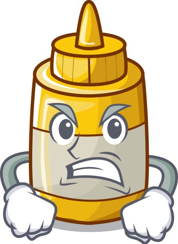 Crying yellow mustard in plastic bottle cartoon Vector Image