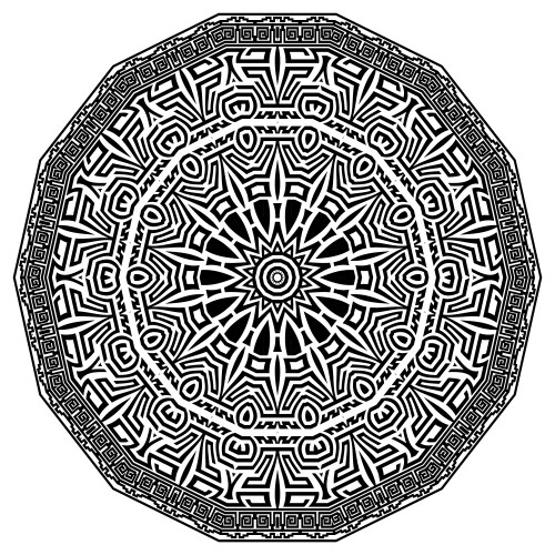 Black and white ornamental circle tribal ethnic Vector Image