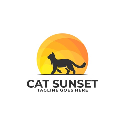 Beach sunset logo design Royalty Free Vector Image