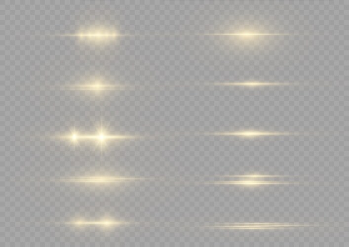 Glowing gold line horizontal light rays flash Vector Image