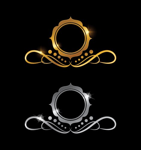 Golden greek symbol circle sign Royalty Free Vector Image
