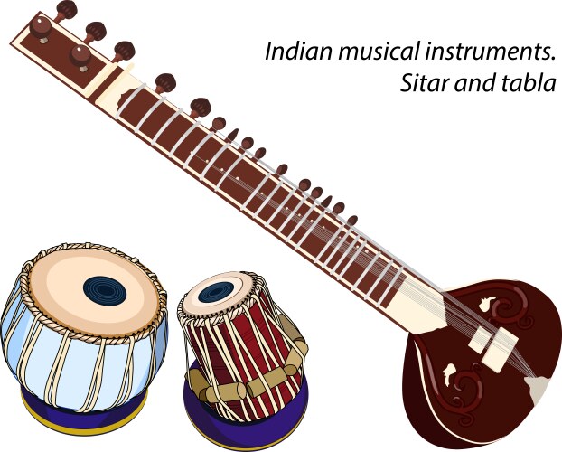 Indian musical instruments - tabla Royalty Free Vector Image