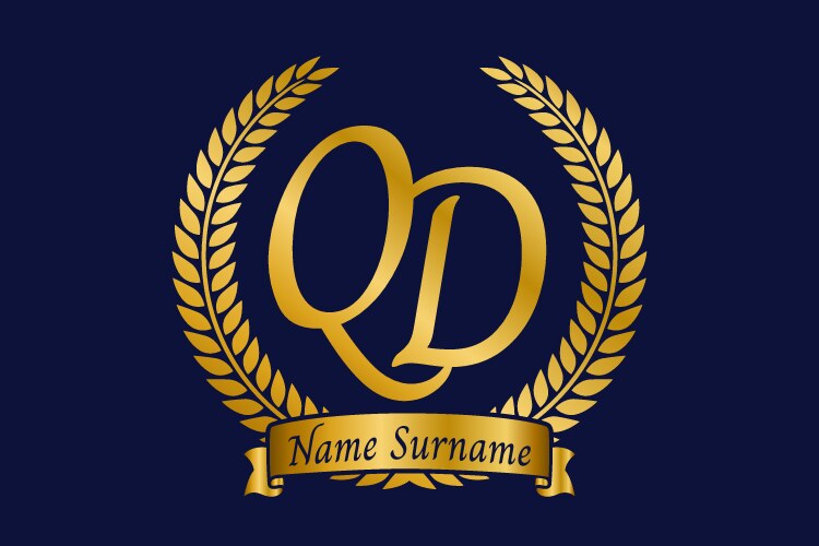 Letter m and q mq logo design template minimal Vector Image