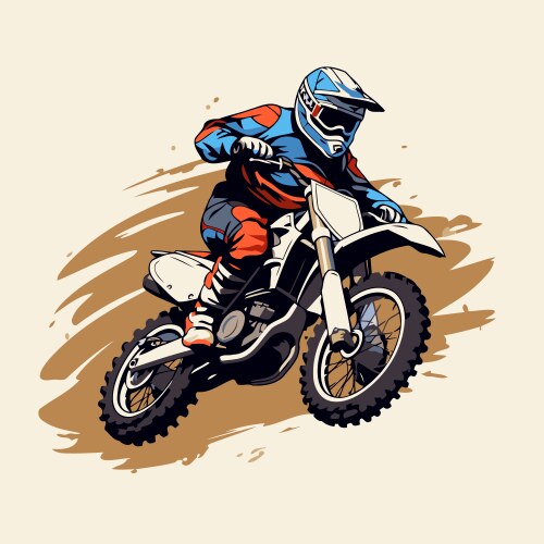 Jumping rider riding motocross Royalty Free Vector Image