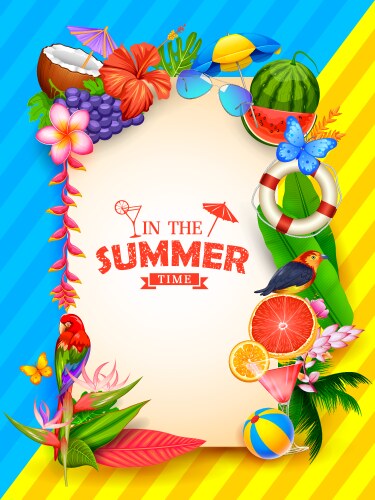 Summer time poster wallpaper for fun party Vector Image