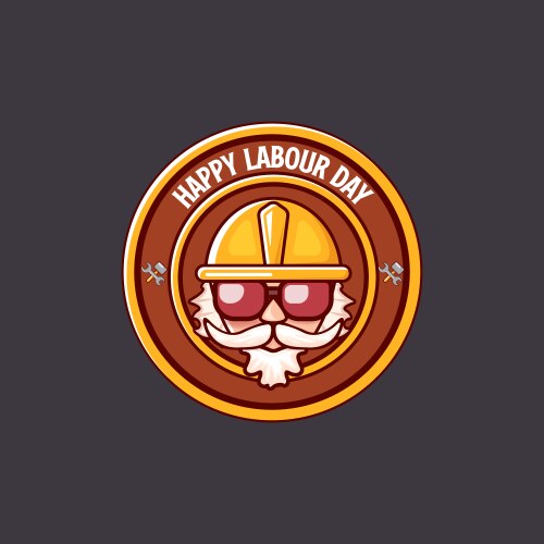 Happy labour day logo label or stamp Royalty Free Vector