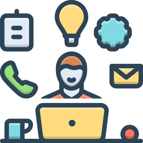 Multi tasking Royalty Free Vector Image - VectorStock