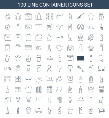 100 container icons Royalty Free Vector Image - VectorStock